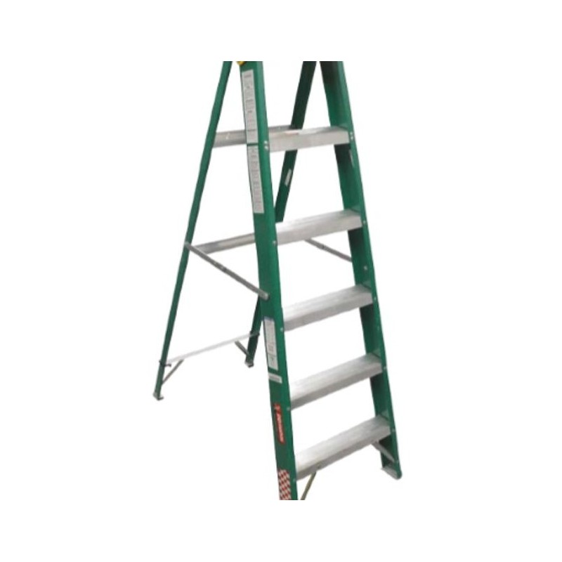 121206 ESCALERA TIJERA DE FIBRA DE VIDRIO 5 PELDAÑOS MAS TAPA RANURADA