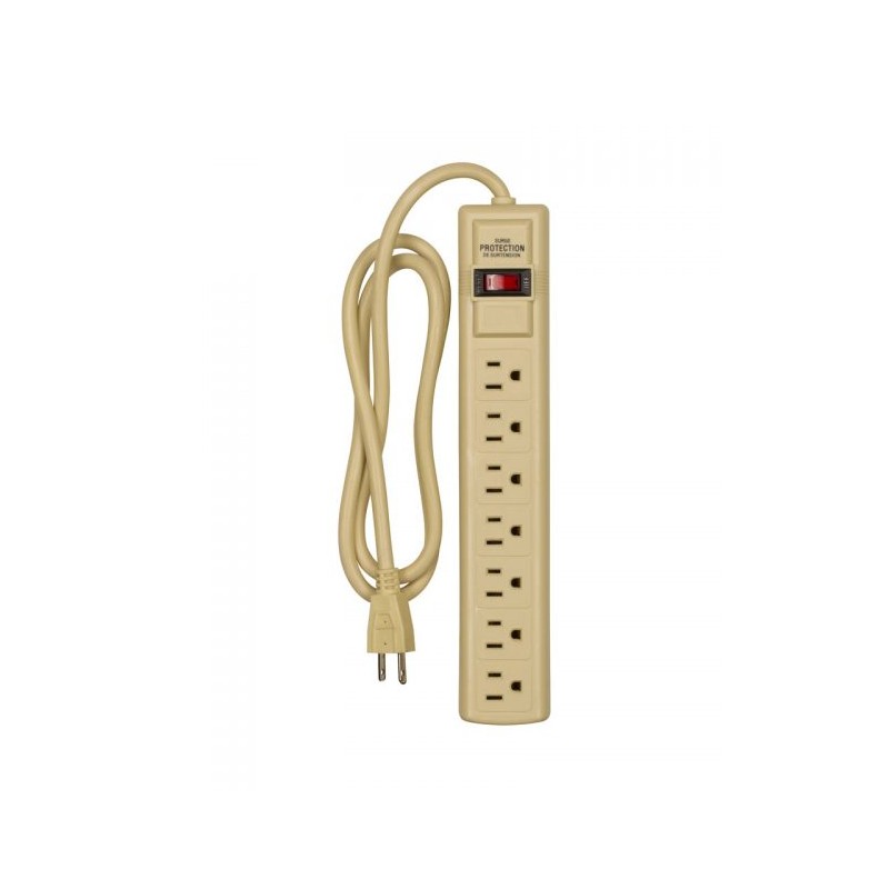 1176V | BARRA MULTICONTACTO MARFIL C/PROTECCION PICOS VOLTAJE, 7 ...