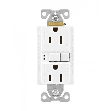 CONTACTO DUPLEX CON CIRCUITO INTERRUPTOR FALLA A TIERRA BCO C/TAPA | ARROW HART