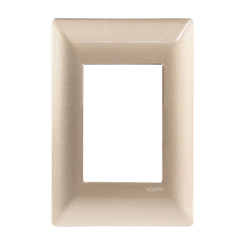 PLACA 3 VENTANAS METALIZADO CHAMPAGNE | ALPHA | ESTEVEZ