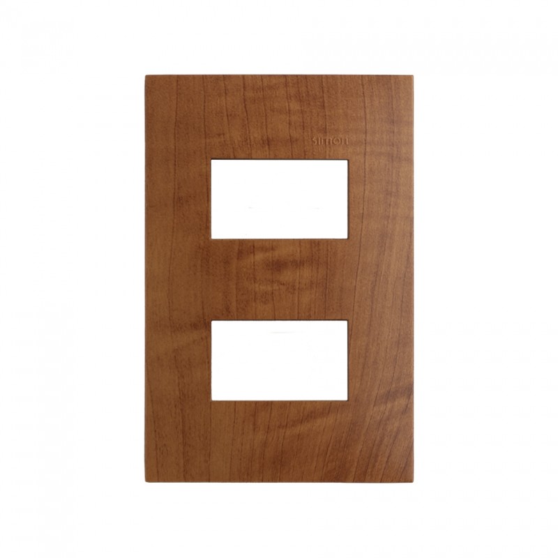 PLACA MADERA ROBLE 2 MODULO SIMON | Simon 25 | CODIGO 25612-76