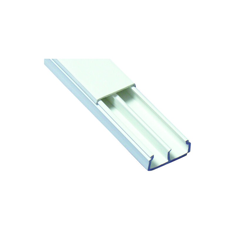 CANAL EN PVC DE 20X10X2500MMTIPO TMK BLANCO C/DIVISION